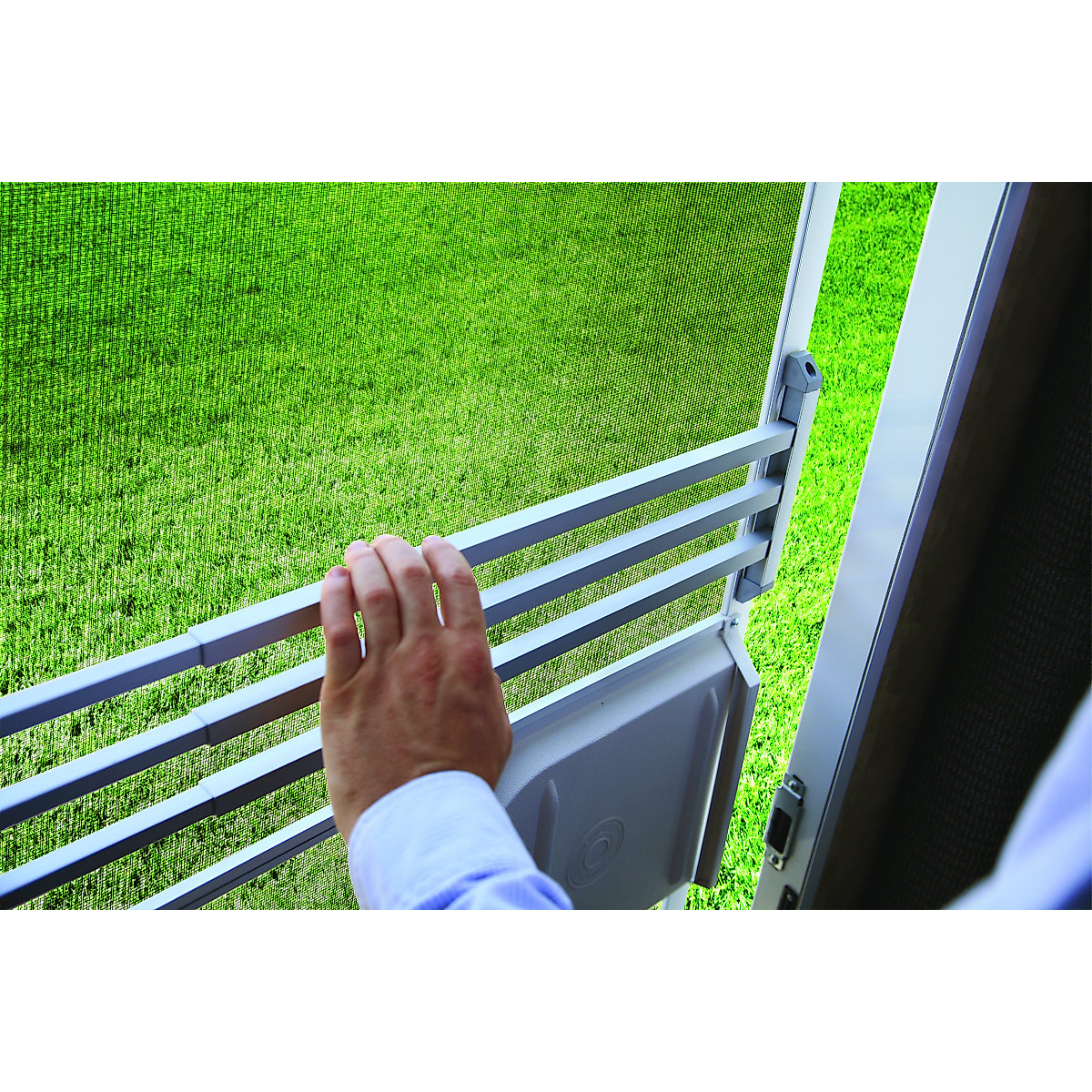 Camco RV Screen Door Push Bar | Adjustable from 20 to 32-inches | Adds Strength and Stability to RV Screen Door | (43977)