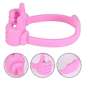 Mipcase Thumbs up Cell Phone Holder Lazy Mobile Phones Stand with Hand Holder Multi-Angle Desktop Tablet Cellphone Thumb Holder for Tablet Smarts Cellphone Travel Pink