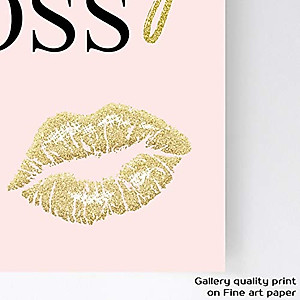 GIFTSFARM Inspirational Wall Art, Bedroom Decor for Women, Pink Room Decor, Teen Girls Fashion Makeup Home Wall Decoration Picture Poster, Bathroom decor, Office Decor (Set of 6, 8X10in, Unframed)