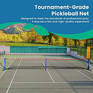 Greenway World - Pickleball Net Set with Court Marking Kit, Easy-to-Assemble Pickle Ball Net, Portable Pickleball Net with Strap and Fixed Height, Pickleball Net Set with Zipper Bag