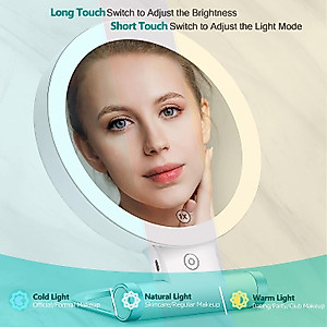 B Beauty Planet Magnifying Mirror with Light 20X/1X,Double Sided Tabletop Mirror with Adjustable Folding Handle,Cosmetic Mirror for Makeup/Travel, Tweezing, and Blackhead/Blemish Removal