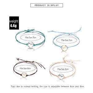 KOEDLN 4pcs Mountain Peak Charm Bracelets Retro Woven Rope Adjsutable Bracelet for Women Men Outdoor Sport Climbing Lover