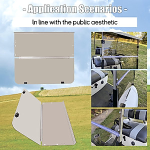 ECOTRIC Tinted/Smoke Windshield Compatible with 1995-2003 Yamaha G14 G16 G19 Gas and Electric Golf Cart Fold Down Windshield