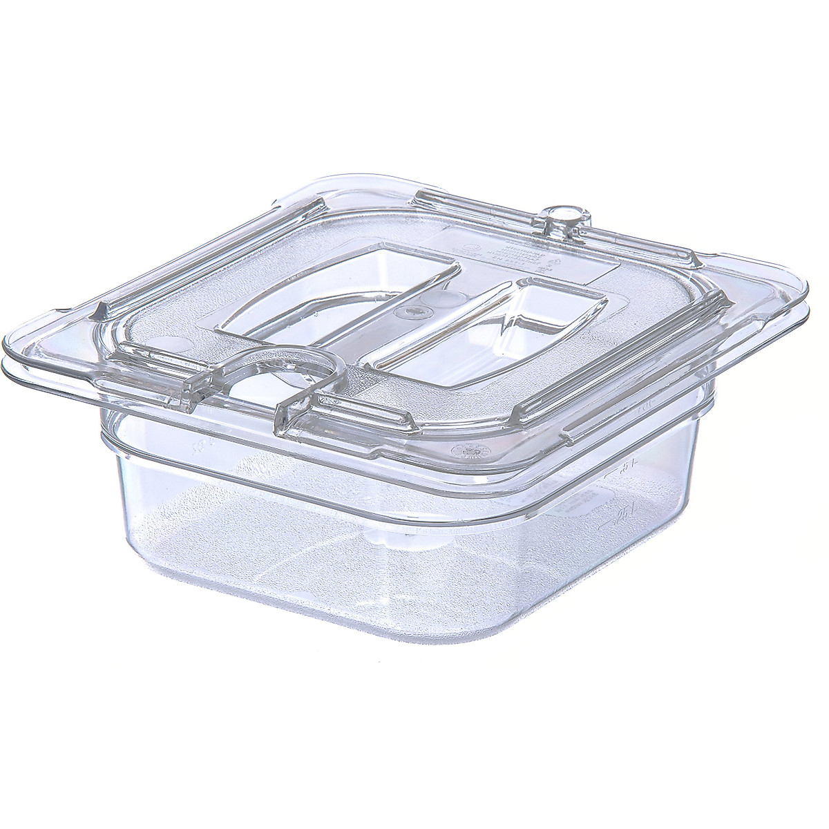 Carlisle FoodService Products 10311U07 StorPlus Sixth Size Polycarbonate Universal Handled Notched Food Pan Lid, Clear