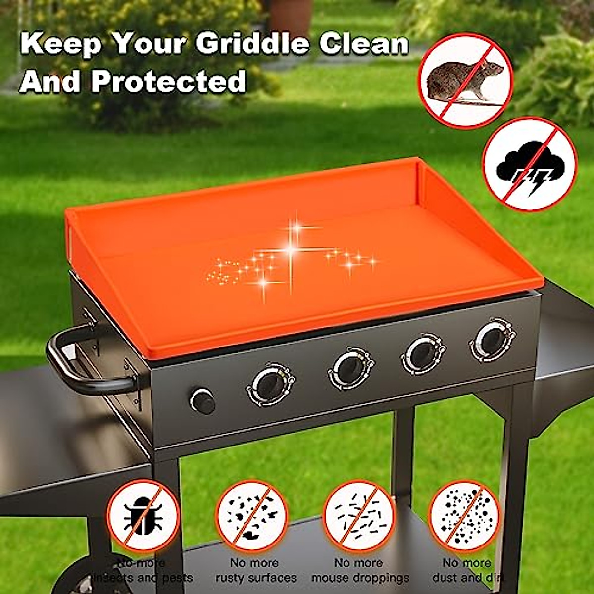 NancyL Griddle Mat Silicone Protective Cover, 【Upgraded Full-edge】28" Silicone Grill Cover Blackstone Accessories for Blackstone 28 Inch Griddle - Heavy Duty Food Grade Silicone BBQ Grill