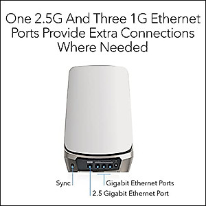 NETGEAR Orbi Quad-Band WiFi 6E Mesh Add-on Satellite (RBSE960) - Works with Orbi RBRE960, RBKE962, RBKE963, Adds Coverage Up to 3,000 sq. ft, AXE11000 (10.8Gbps), White Silver