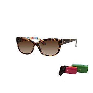 Kate Spade New York Johanna/S XNZ 53MM Camel Tortoise Tripe/Brown Gradient Rectangular Sunglasses for Women + BUNDLE with Designer iWear Eyewear Kit