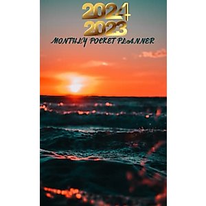 2023-2024 Monthly Pocket Planner: Beautiful sea view |Small 2 Year Calendar Schedule Organizer Start January 2023 to December 2024 with ... Notes, Important Dates, and Passwords