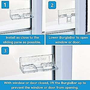 Burglabar 2 Pack - Great for Sliding Patio Door Lock, (Use 2 for doors) for Basement Windows,Child Safety