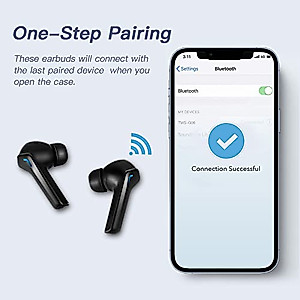 [2022 Upgraded] True Wireless Earbuds Bluetooth 5.3 Headphones with Superior Stereo Sound, Gaming Buds, IPX8 Waterproof Earphones, 8Hr Long Playtime/Single Charge, Touch Control in-Ear Headset w/Mic