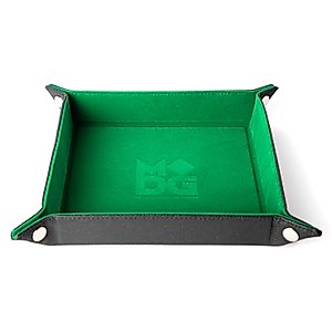 Metallic Dice Games FanRoll Fold Up Velvet Dice Tray w/PU Leather Backing: Green, Role Playing Game Dice Accessories for Dungeons and Dragons