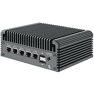 4K Firewall Micro Appliance, 5 Port i226-V 2.5G LAN Fanless Mini PC Intel N100, No DDR5 No NVMe, 2* HDMI, 4xUSB2.0, 1*DP, 1*Type-C, VPN Router PC, OPNsense, Ethernet AES-NI, ESXi Proxmox Host