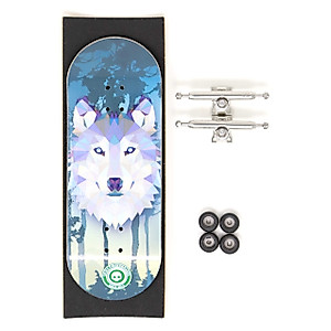 Skull Fingerboards™ Howling 34mm Pro Complete Professional Wooden Fingerboard Mini Skateboard 5 PLY with CNC Bearing Wheels