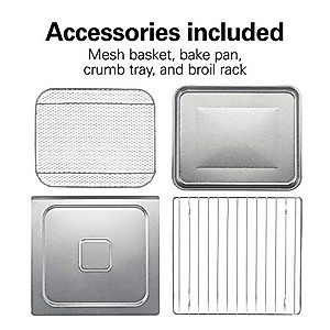 Hamilton Beach Air Fryer Countertop Toaster Oven, Includes Bake, Broil, and Toast, Fits 12” Pizza, 1800 Watts, 10 Cooking Modes + Digital Controls, Black & Stainless Steel