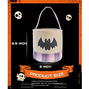 MT WORLD Personalized Halloween Bucket Pumpkin Pail Canvas Candy Bucket Large Reusable Trick or Treat Tote Bags for Girls Boys Halloween Cookies Gifts (Pumpkin)