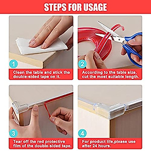 Edge Corner Guards Baby Proofing, 10FT Clear Furniture Edge Protector Strip, [10ft Edge + 4 Corners] Safety 3M Pre-Taped Furniture Bumper, Baby Corner Protector for Fireplace, Table, Stair