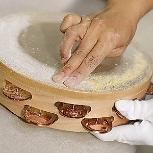 Meinl Percussion AE-MTAH2BO Artisan Edition Maple Tambourine with Calf Skin Head and Bronze Jingles, 2 Rows