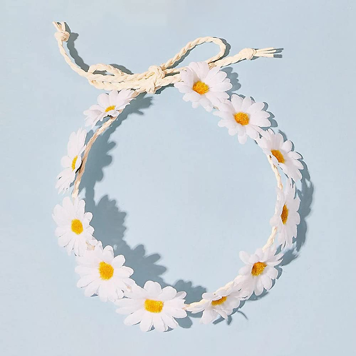 XINGZI 3PCS Fashion Daisy Flower Headband Boho Floral Crown Wreath Headpiece Hair Band Tool Tie Wrap Wreathâ€‹ For Wedding Festival Beach Scenery Festivals Girls Lady's Seaside Holiday