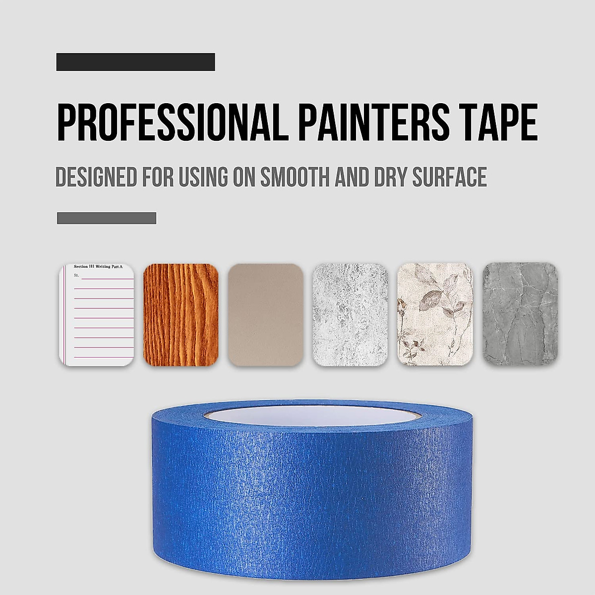 Lichamp Blue Painters Tape 2 inches Wide, 10 Pack Blue Masking Tape Bulk Multi Pack, 1.95 inch x 55 Yards x 10 Rolls (550 Total Yards)