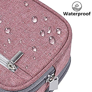 Chelory Pencil Case Big Capacity Pencil Bag Pouch 3 Comparments Large Pen Case Holder Makeup Bag for Adults Office Desk Supplies Stationery Organizer, Light Red