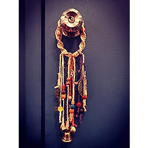 Witch Bells for Door Knob for Protection - Witch Decor for Home and Kitchen - Wiccan Altar Supplies - Witchcraft Room Decor - 13 Inches