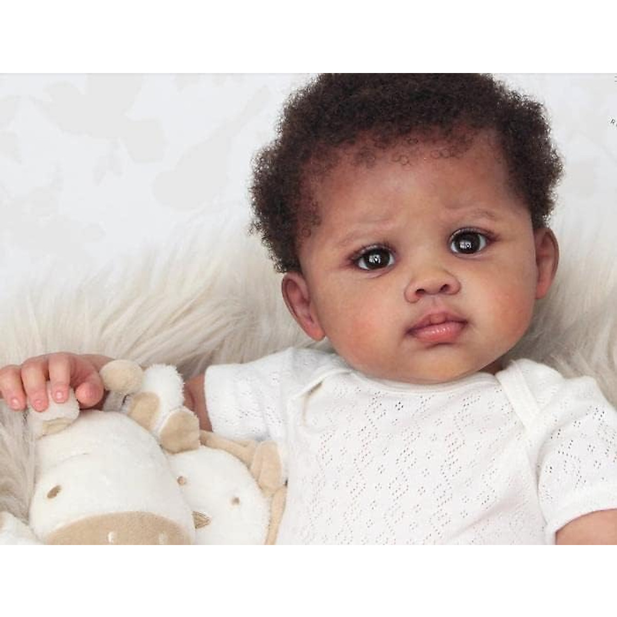 iCradle Reborn Baby Doll 24" African American Soft Silicone Realistic Toddler Toy for Kids Age 3+