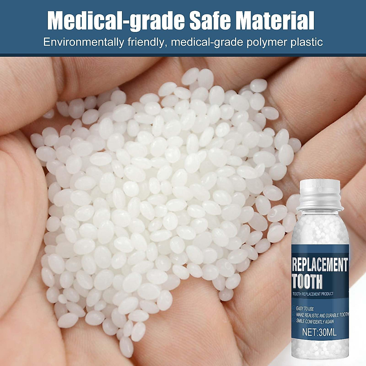 Tooth Repair Kit, Moldable Tooth Replacements Kit for Fixing, Dental Care Kit Filling Fake Teeth DIY at Home, Restoring Your Confident Smile