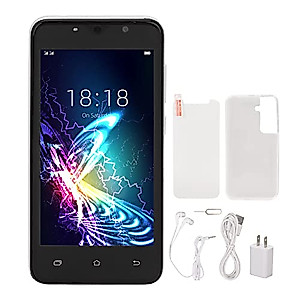 Unlocked Cell Phone, 4.5in White Mobile Phone for Smart Phone 4GB RAM 32GB ROM Dual SIM Phone, MTK6889 Deca Core, 5MP 13MP Camera, 4950mAh Battery