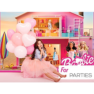 Pink Doll Girl Backdrop7x5 for Birthday Party - Textile Fabric with Grommet Themed Banner for Movie Photo Booth Props Photography Photoshoot Background Decorations Room Decor Supplies