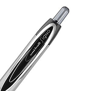 uni-ball® Signo Gel 207™ Retractable Gel Pens, Medium Point, 0.7 mm, Clear Barrels, Black Ink, Pack Of 4
