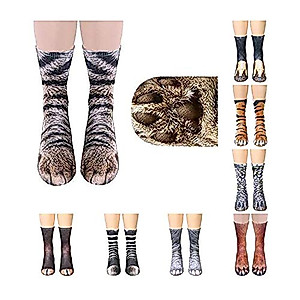 FreeNFond Funny Animal Paw Socks Gag Gifts for White Elephant Gift Exchange
