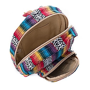 Yogo Boho Mini Backpack, Canvas Boho Backpack Purse for Travel, School Hippy Pride Bag with Adjustable Straps (Pride)