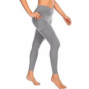 Bblulu High Waist Yoga Leggings with Pockets,Tummy Control Workout Leggings Gym Running 4 Way Stretch Yoga Pants
