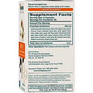 Himalaya UriCare Herbal Supplement, Kidney & Bladder Support, Urinary Tract & Urine Flow Support, Caffeine-Free, Non-GMO, Gluten Free, Vegetarian, 120 Capsules, 30 Day Supply