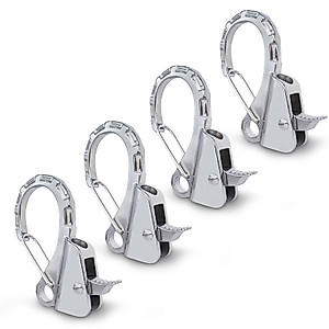 JYINCPED Stainless Steel Boat Fender Clips Quick Release Clips Boat Bumper Buoy Holders for Rail, Clamp on 3/8" – 5/8" Rope for Fastening Fender Lines, Ideal for Docking
