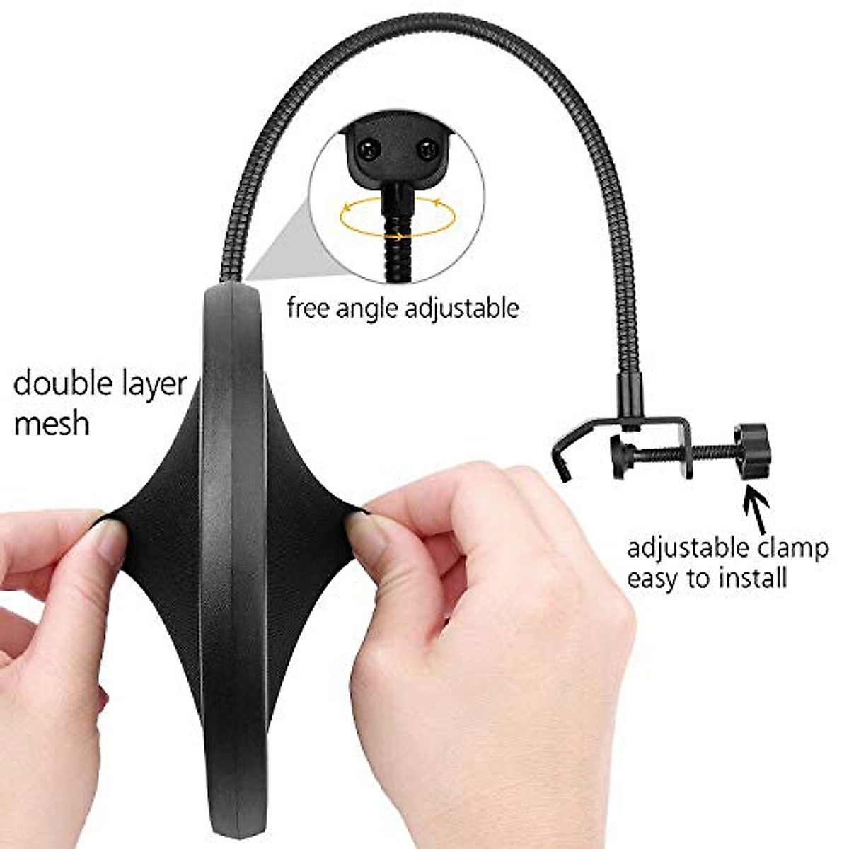 ChromLives Microphone Cover with Pop Filter, 3 in 1 Mic Furry Windscreen Microphone Foam Cover Pop Filter Compatible with Blue Yeti and Yeti Pro Condenser, Combo 3Pack