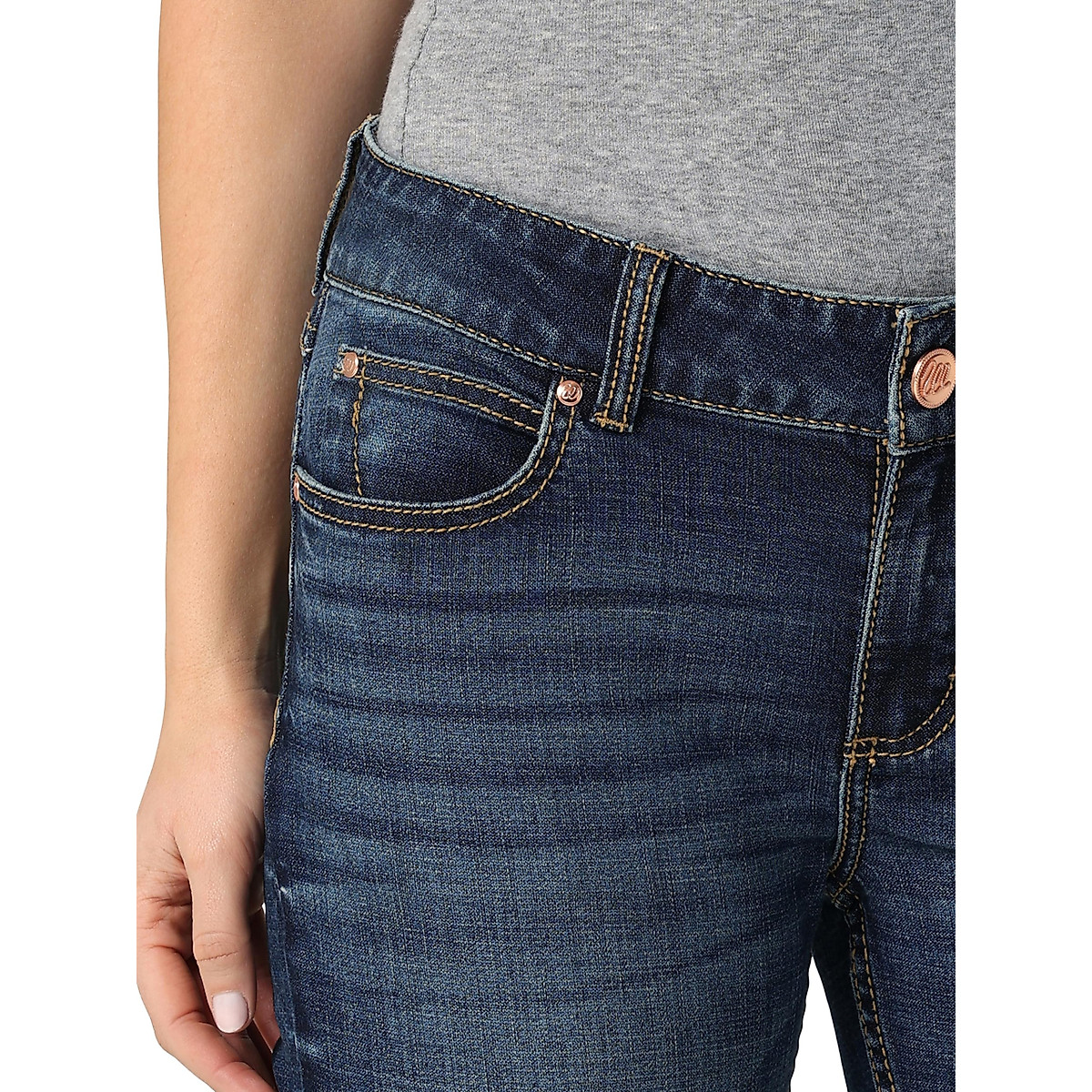 Wrangler Women's Retro Mae Rise Stretch Boot Cut Jean, Mid Wash, 13W x 32L