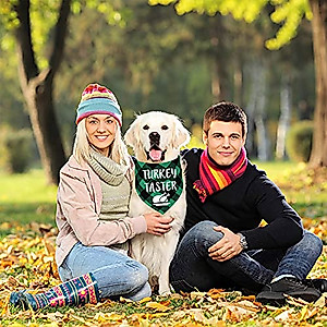 STMK Holiday Plaid Dog Bandanas, Halloween Thanksgiving Day Christmas Trick or Treat Turkey Taster Merry Christmas Dog Bandana for Halloween Thanksgiving Day Christmas Dog Puppy Costume Decorations