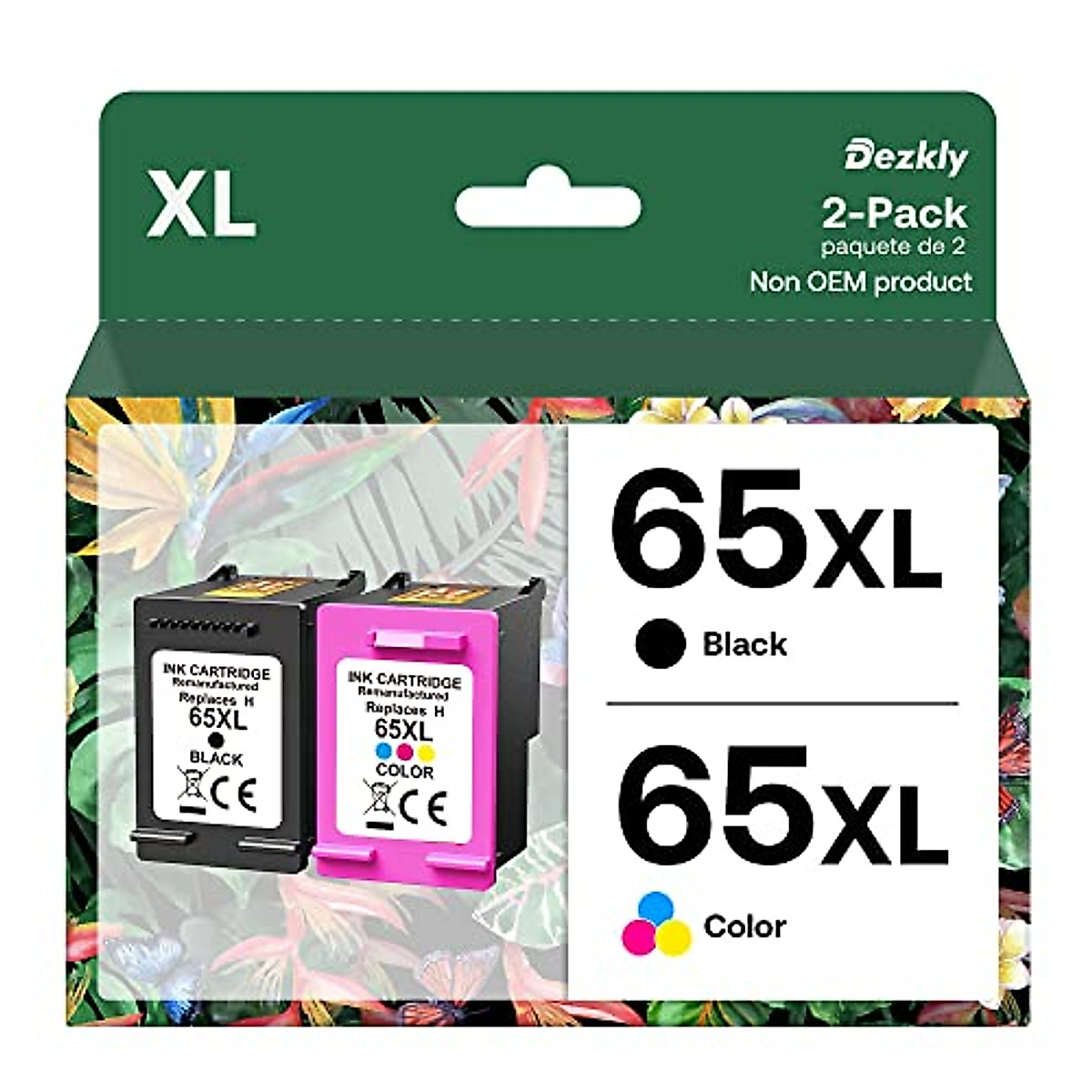 Dezkly High-Yield Ink Cartridge for 65XL, Remanufactured 65XL Ink Cartridge Tri-Color Combo Pack Works with HP AMP 100 120 Series DeskJet 2620 3720 Series Envy 5020 5030 Series N9K03A N9K04A