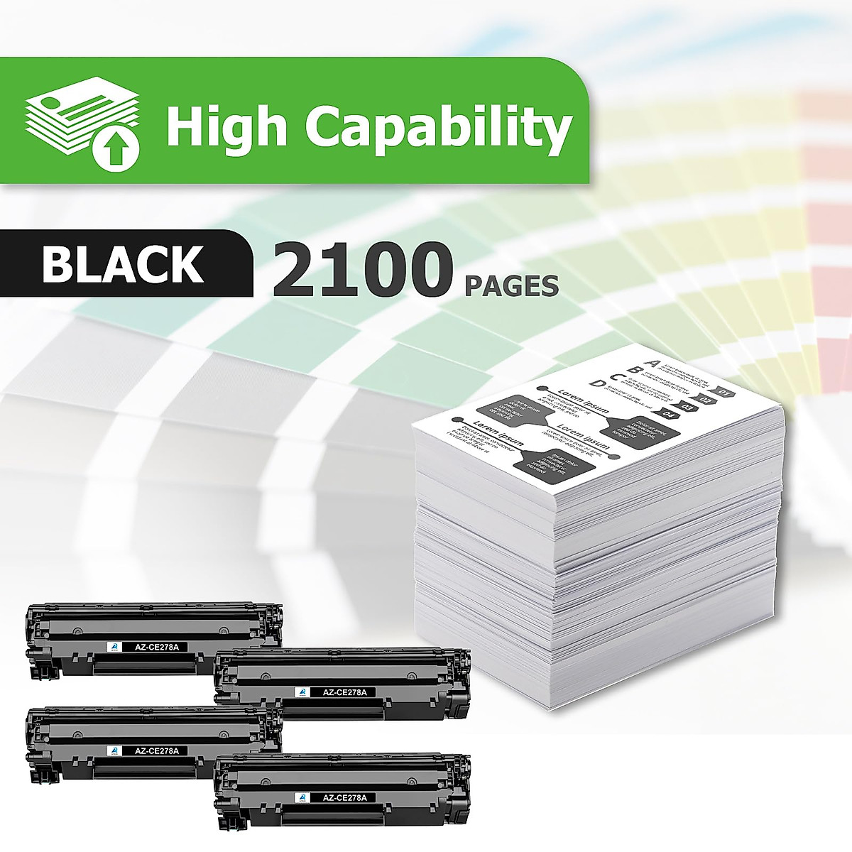 Aztech Compatible Toner Cartridge Replacement for HP 78A CE278A HP P1606dn 1606dn M1536dnf 1536dnf MFP P1606 1606dn P1536 P1566 Toner Cartridge Printer Ink (Black, 4-Pack)