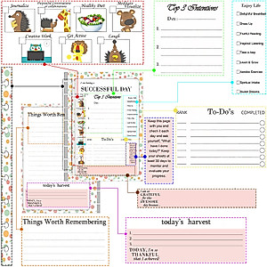Rancco Discbound Junior Daily Planner Refills, 180 Pages 8 Disc Punched Half Letter Paper Inserts w/Index Tabs, Binder Dividers, Loose-Leaf Bag, Ruler For Circa, Arc, TUL, Happy Planner, 5.5x8.5"
