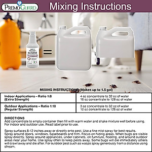 Pest Control by Premo Guard – 16 oz Concentrate Makes Up to 2.5 Gal – Bug, Roach, Fleas, Fruit Fly, Ant, Spider Killer – Effective Plant Based – Child and Pet Safe
