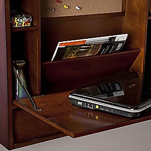 SEI Furniture Benwick Wall Mount Laptop Desk - Brown Mahogany (L x W x H): 26 x 6 x 20 inches