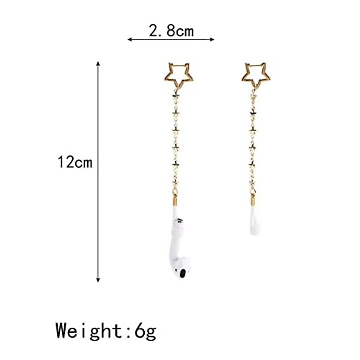 Gold Star Airpod Earrings Anti Lost Earring Strap for Airpods Anti Lost Strap for Airpods Pro, Wireless Earphone Holder Strap Compatible for Airpods 1&2&3/Pro