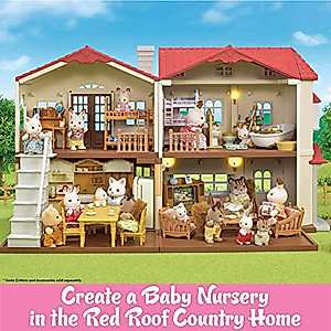 Calico Critters Triple Baby Bunk Beds, Dollhouse Toy Furniture, Multicolor, basic (CC2624), Set includes three beds, three mattresses with pillows, three blankets and two ladders