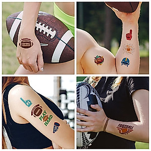 Temporary Tattoo, 60pcs Fake Tattoos Designs, Waterproof Body Art Stickers, Fan Games Event Tattoo Decorations, Party Favors Scholl Reward Prizes Supplies for Boys Girls Women Men 10 Sheets Football