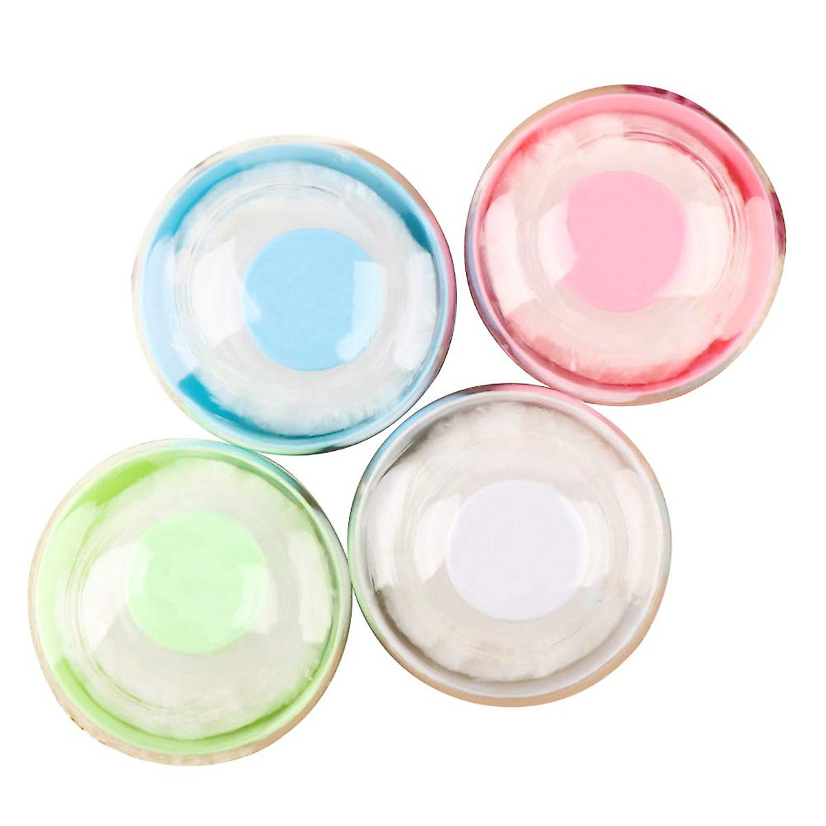 LEORX 4pcs Baby Powder Puff Case Talcum Powder Puff Container Box for Baby Infant Newborn