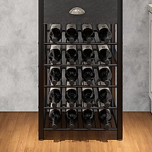 Homeiju Wine Rack Freestanding Floor, Bar Cabinets for Liquor and Glasses, 4-Tier bar cabinet with Tabletop, Glass Holder, Storage Drawer and Wine storage for Living Room, Kitchen, Home Bar(20 Bottle)