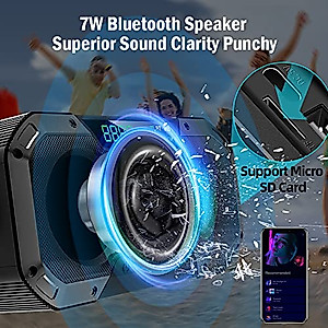 5000mAh Emergency Weather Radio with Bluetooth Speaker, Waterproof Hand Crank Digital NOAA AM FM Weather Radio, Solar Radio with Flashlight, Cell Phone Charger, Compass, Camping Survival Gear