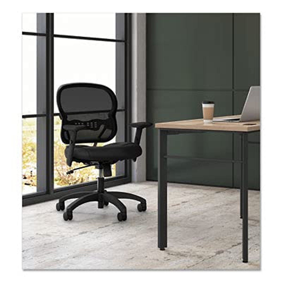 VL712 Series Mid-Back Swivel/Tilt Work Chair, Black Mesh